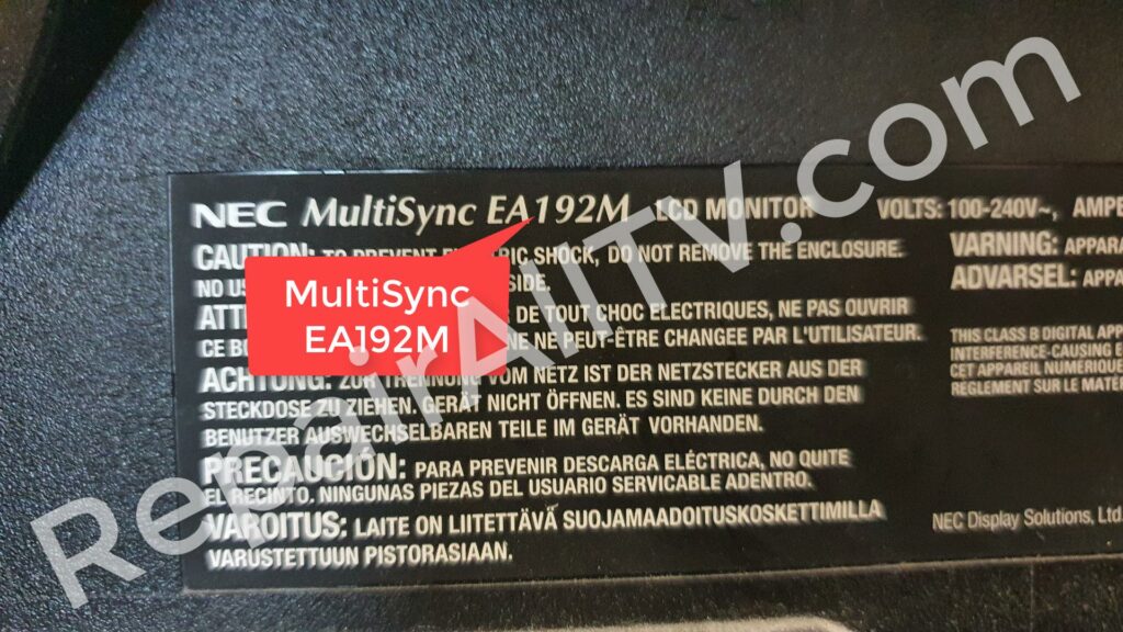 NEC EA192M ND200 VL2017 RV1 25L2026E DUMP 24C16 EEPROM