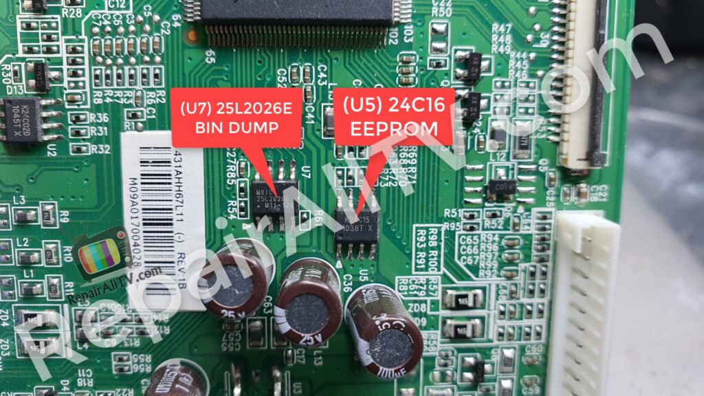 NEC EA192M ND200 VL2017 RV1 25L2026E DUMP 24C16 EEPROM