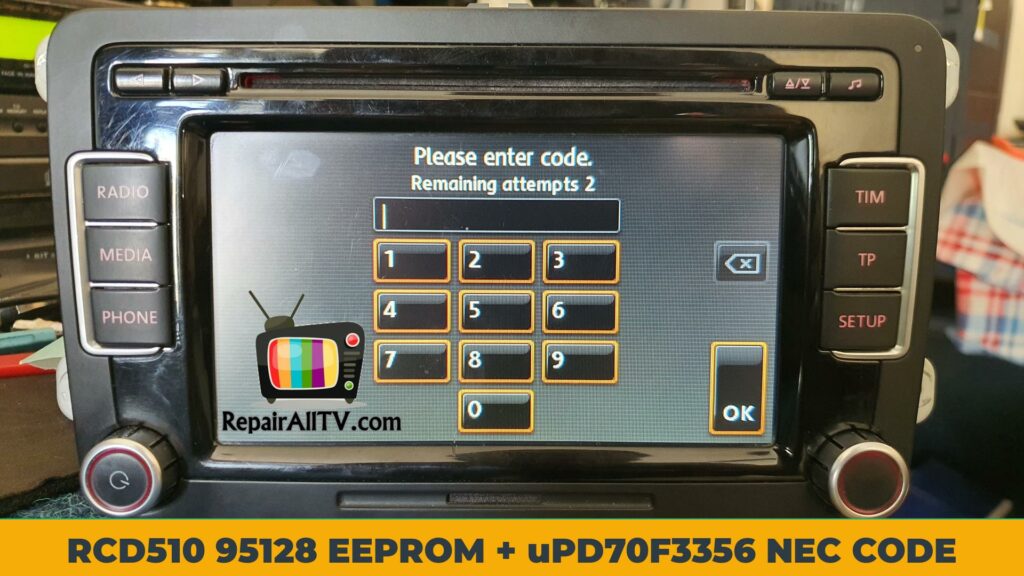 VW RCD310 BOSCH 5M0 LOW EU G+ UP2 BVX READ NEC PROCESSOR + EEPROM