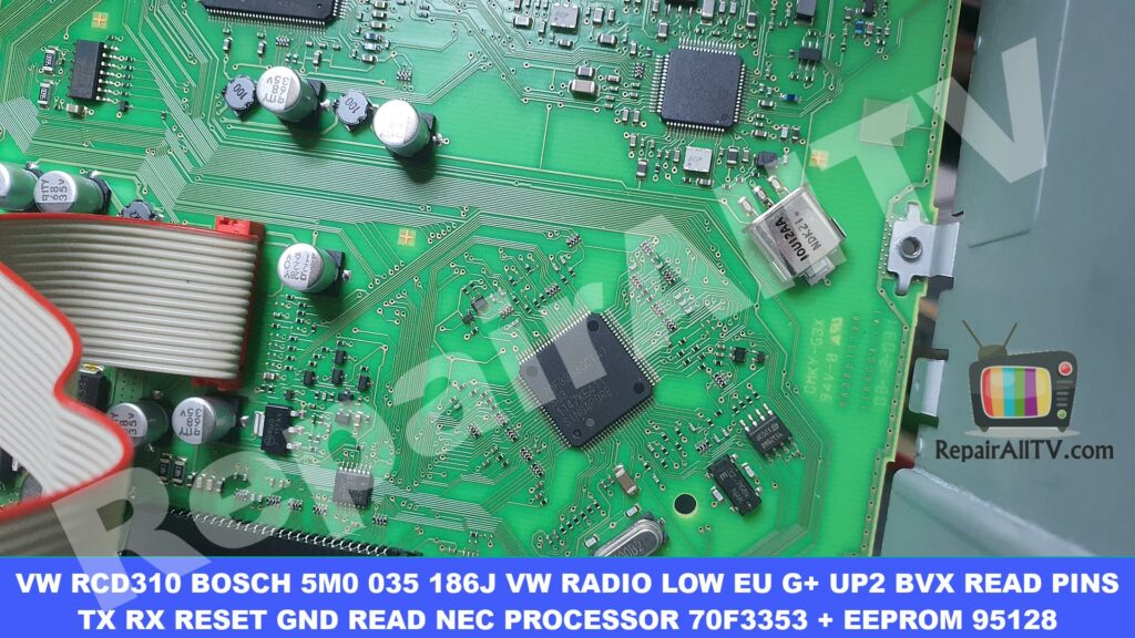 VW RCD310 BOSCH 5M0 LOW EU G+ UP2 BVX READ NEC PROCESSOR + EEPROM