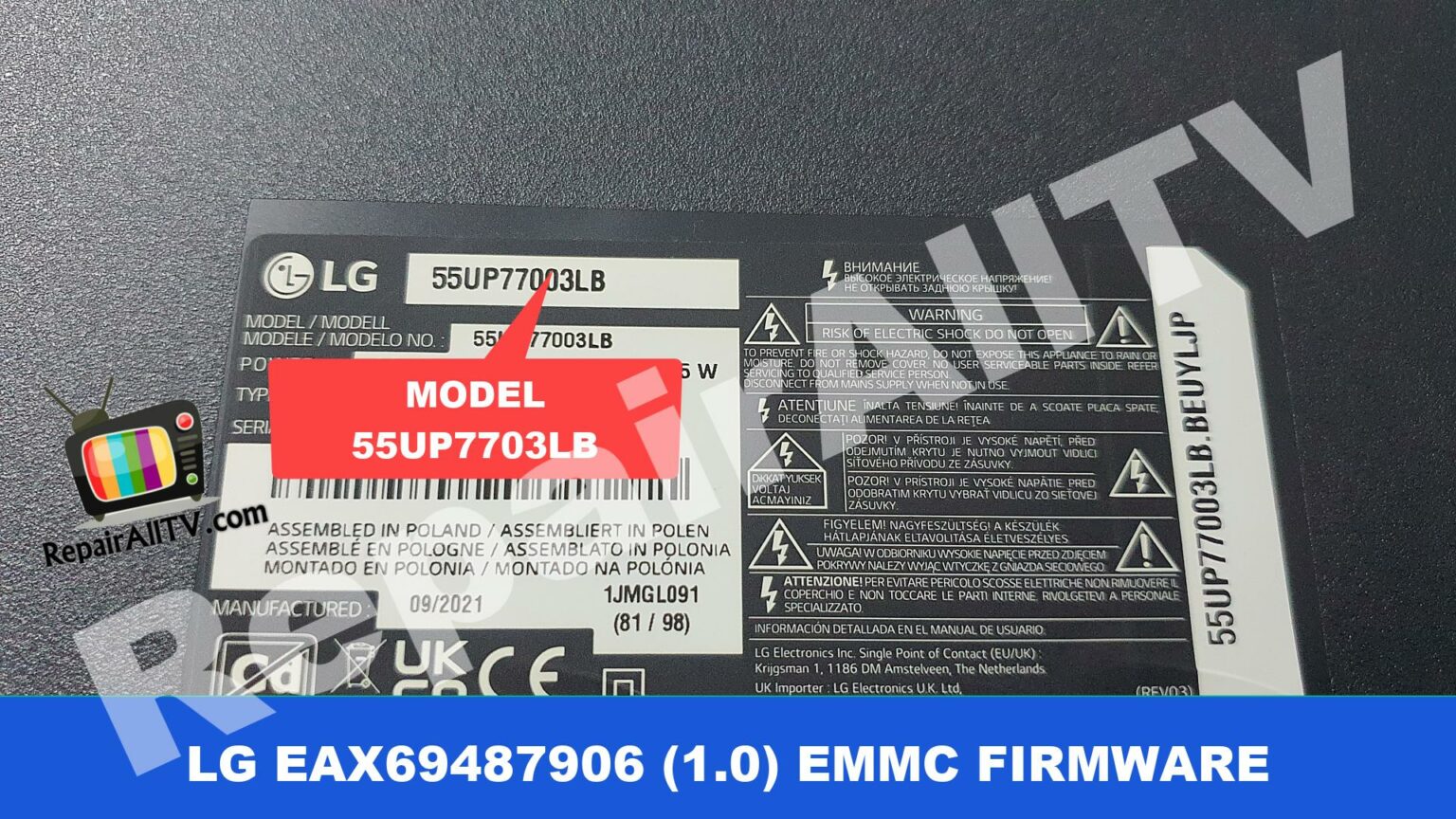 LG EAX69487906 (1.0) EMMC FIRMWARE PINOUT READ EMMC